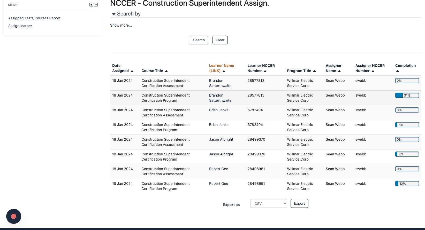 Facilitator: Accessing Learner Reports for the Construction Foreman ...