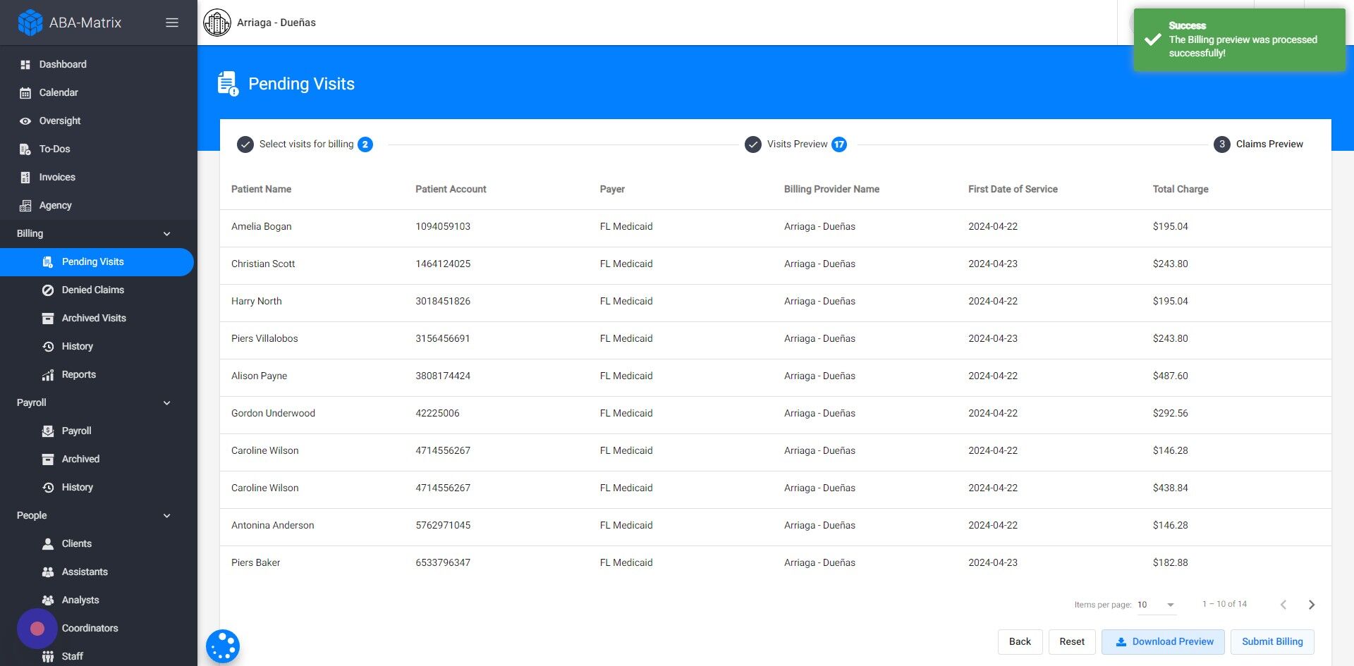 Cómo ejecutar el billing - ABA Matrix Knowledge Desk