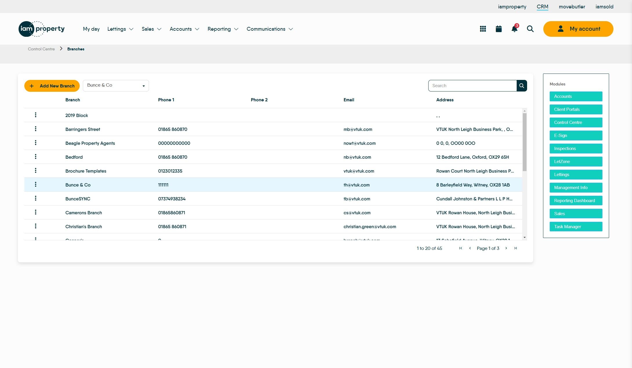 Adding the Reporting Dashboard Module to Branches and Users – iamproperty