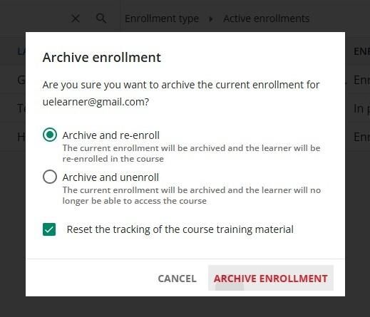 Archiving Past Completions and Re-enrolling Learners in a Course – Lexicon