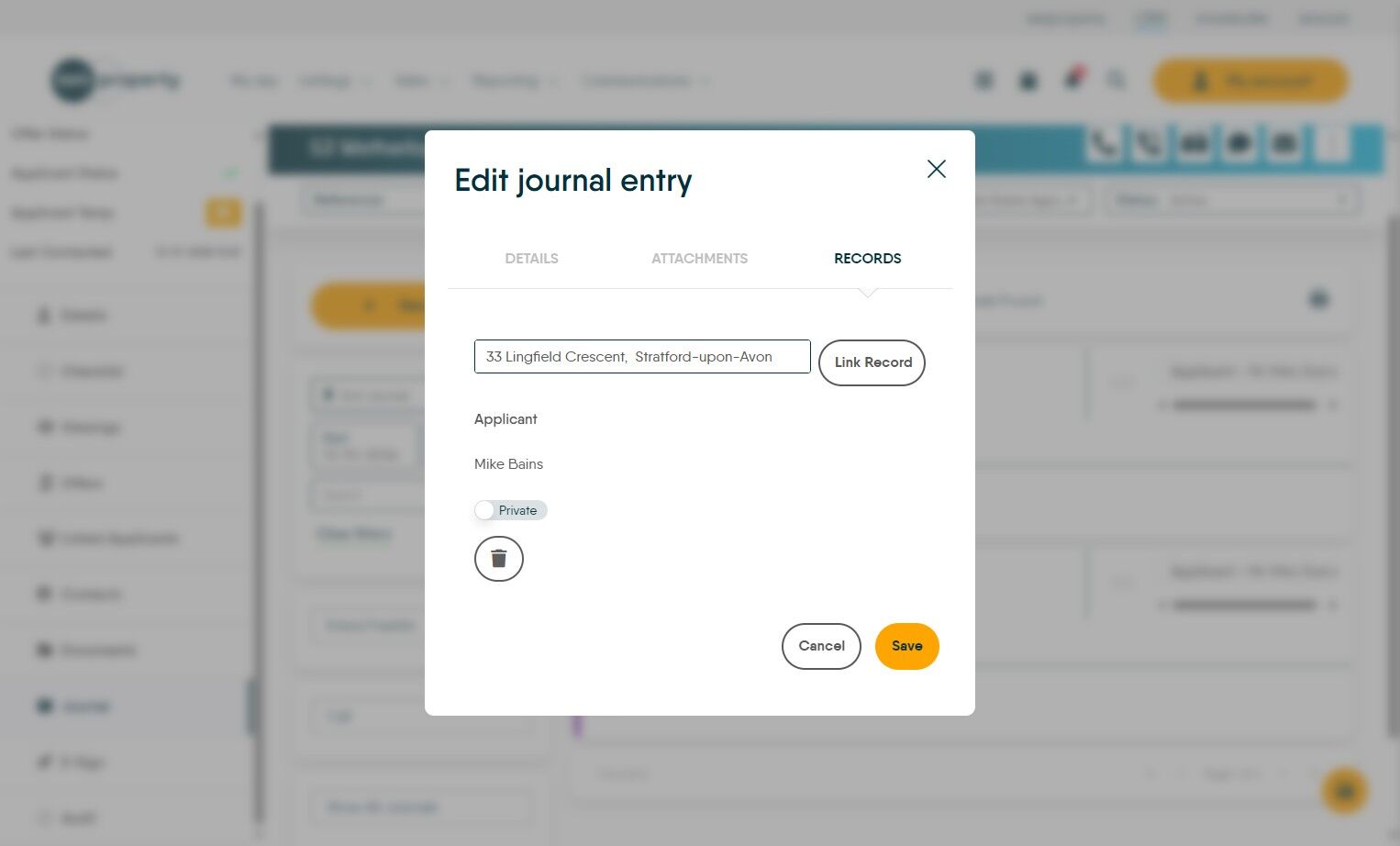 Linking Journal Entries in CRM – iamproperty