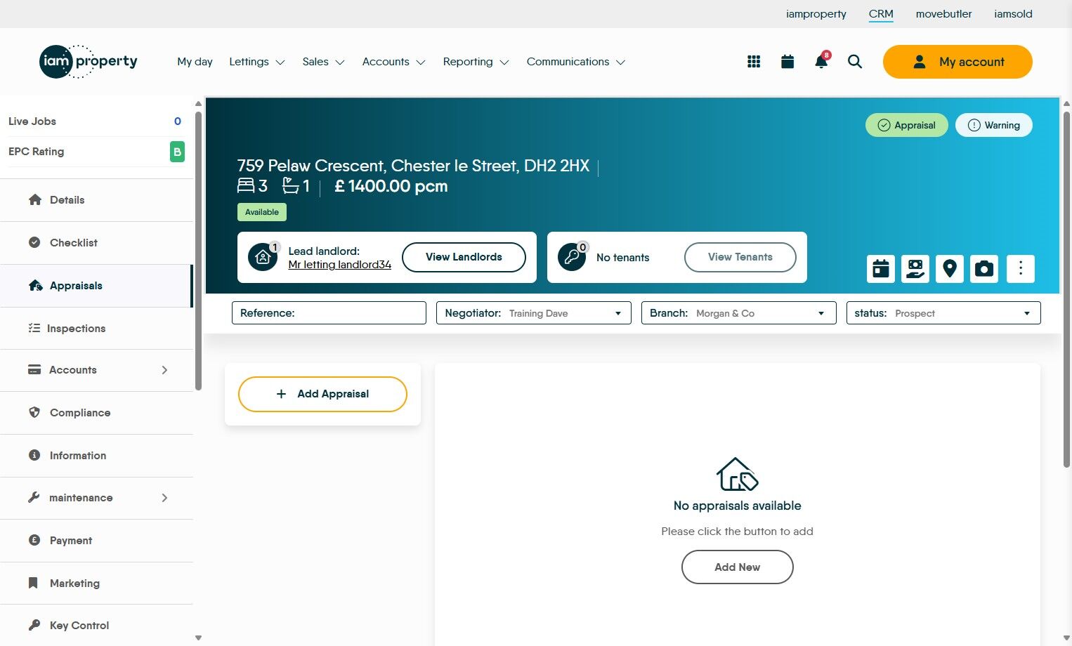 Adding a Property Appraisal in iamproperty CRM – iamproperty