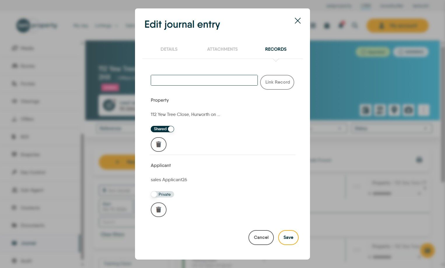 Linking Journal Entries in CRM – iamproperty