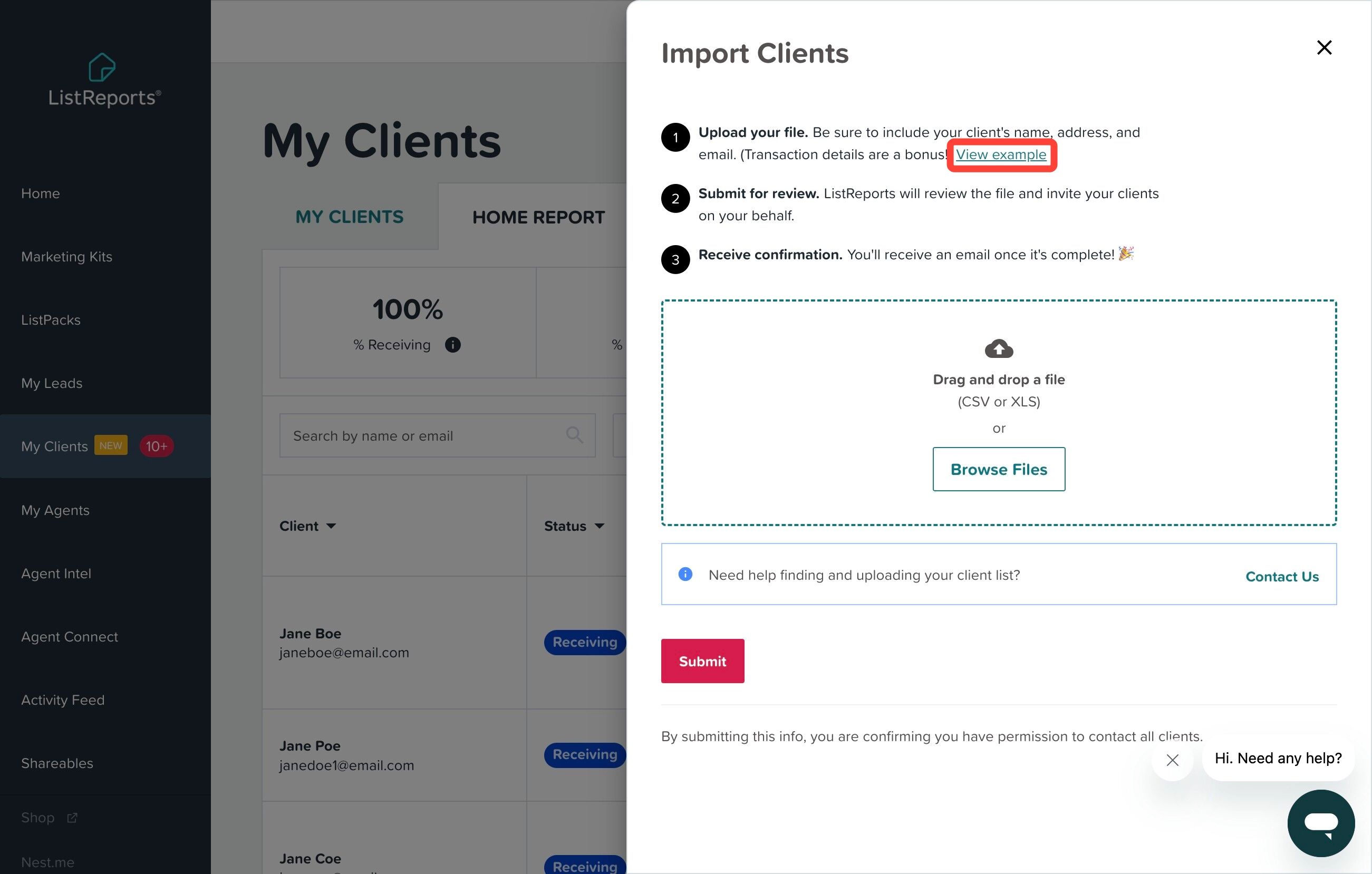 Bulk Upload your Clients in Home Report – ListReports