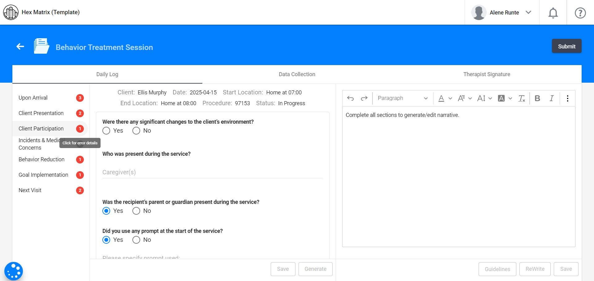 How to set up the notes system for behavior treatment sessions - ABA ...