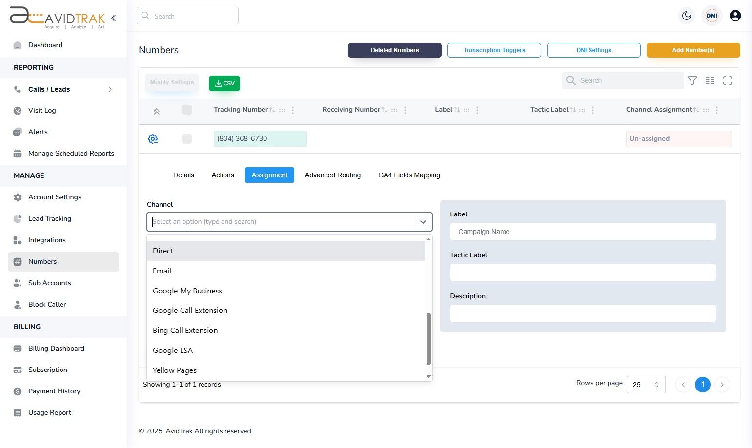 How to Setup Dynamic Number Insertion - AvidTrak