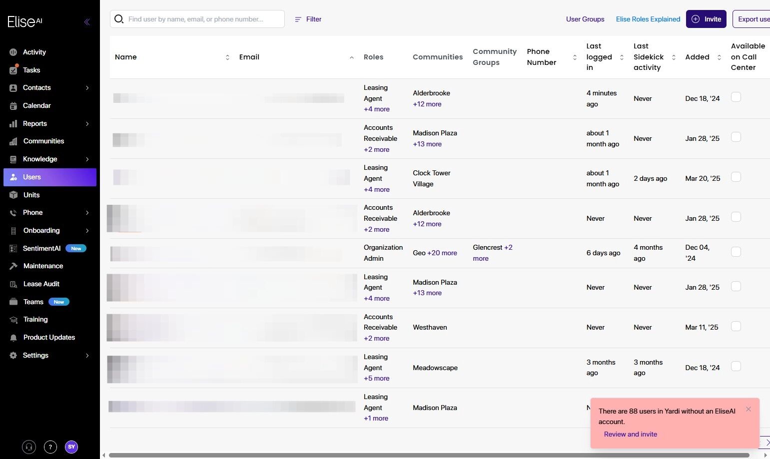 EliseAI Intro Navigation – Thrive Communities