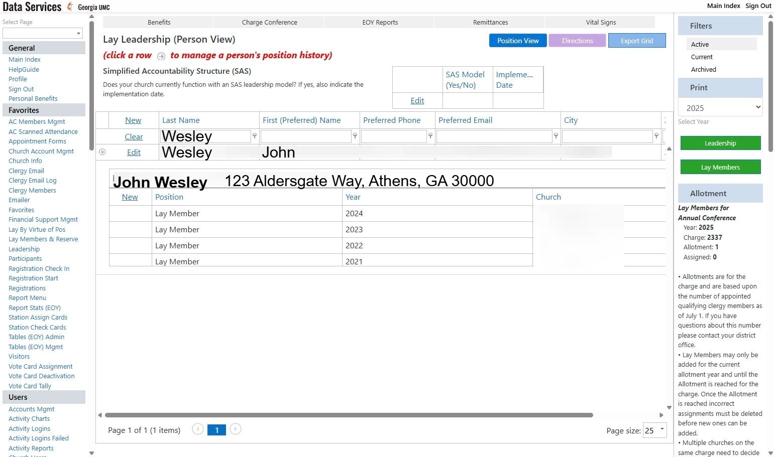 Adding Lay Members and Lay Members Reserve in Data Services for Annual ...