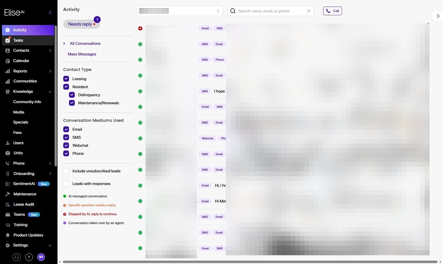 EliseAI Intro Navigation – Thrive Communities