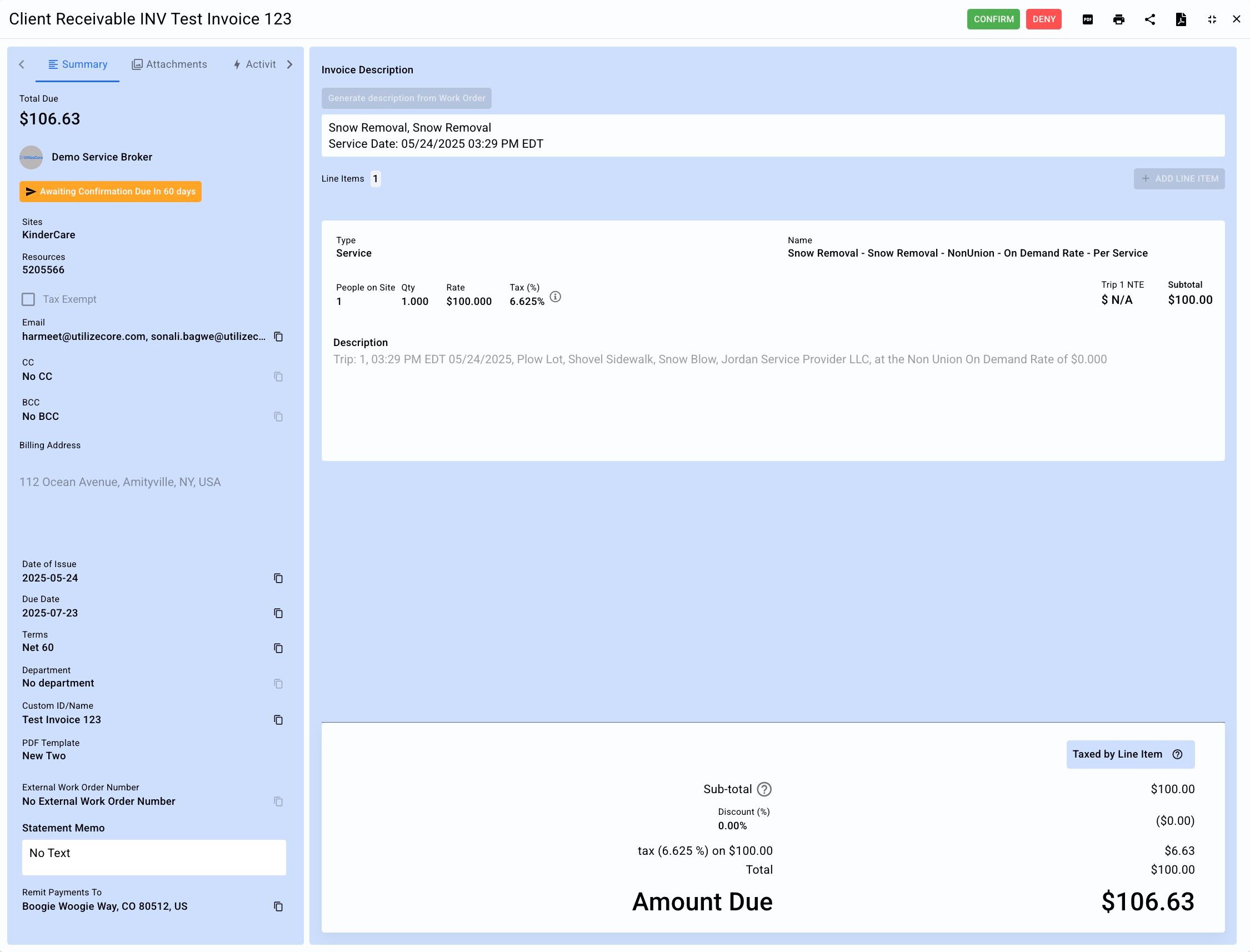 How to Confirm a Receivable Invoice