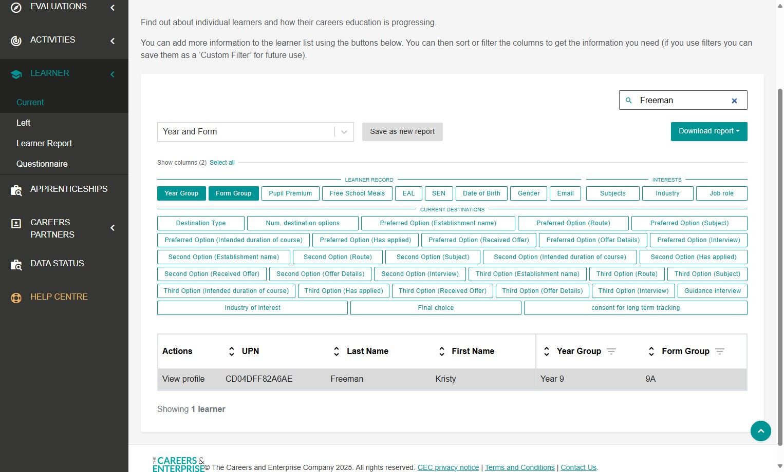 Learner Profile - Personal Information tab – The Careers & Enterprise ...