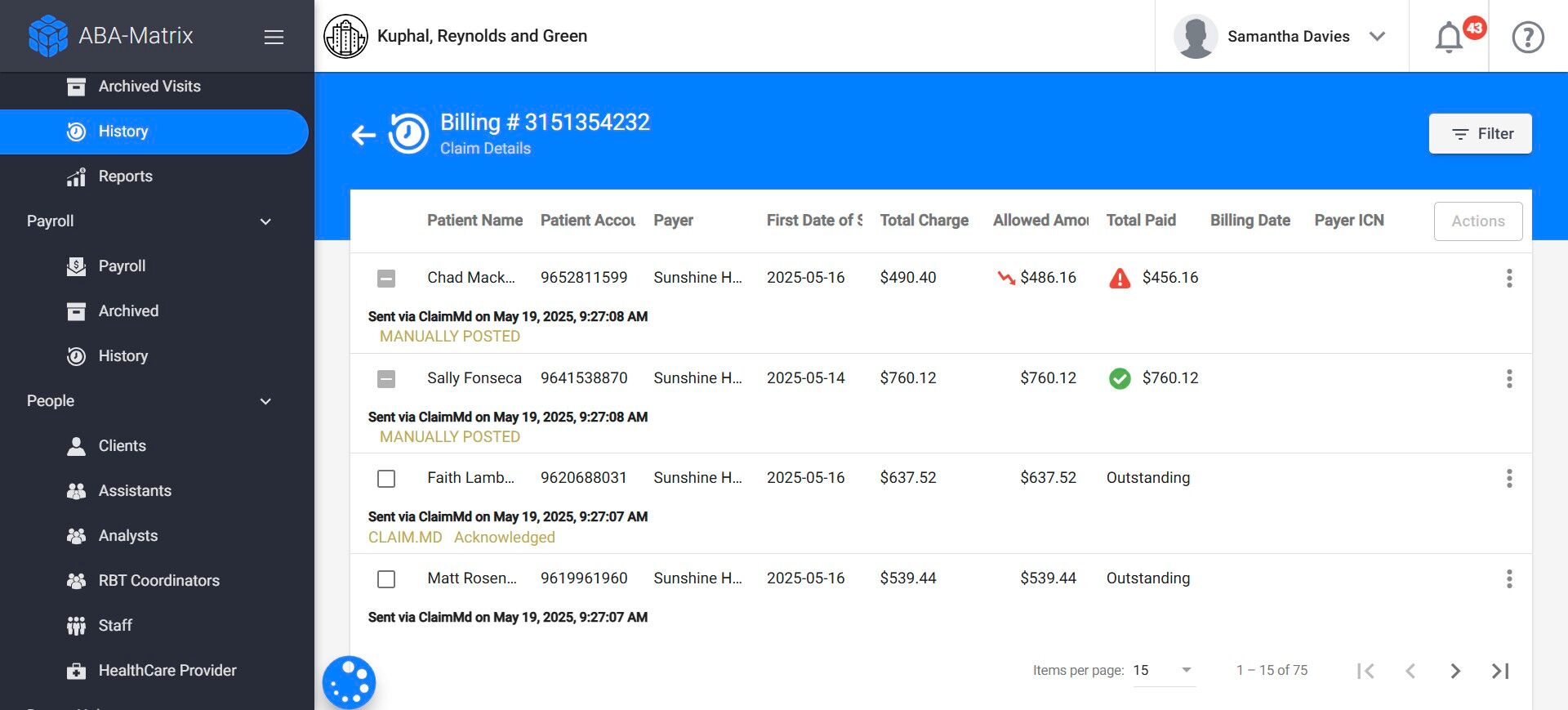How to run a billing - ABA Matrix Knowledge Desk