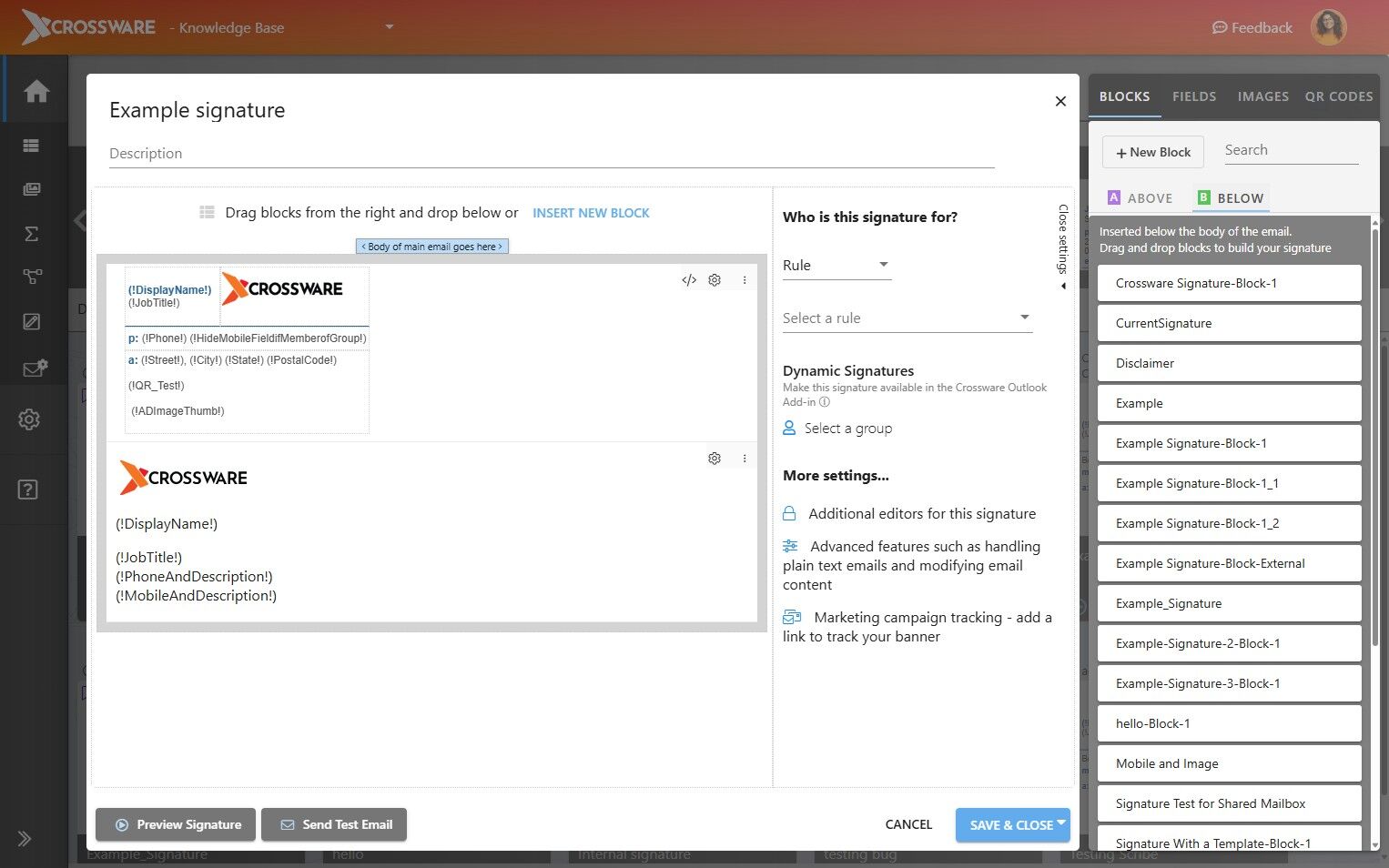 Create a signature from scratch | Crossware Knowledge Base