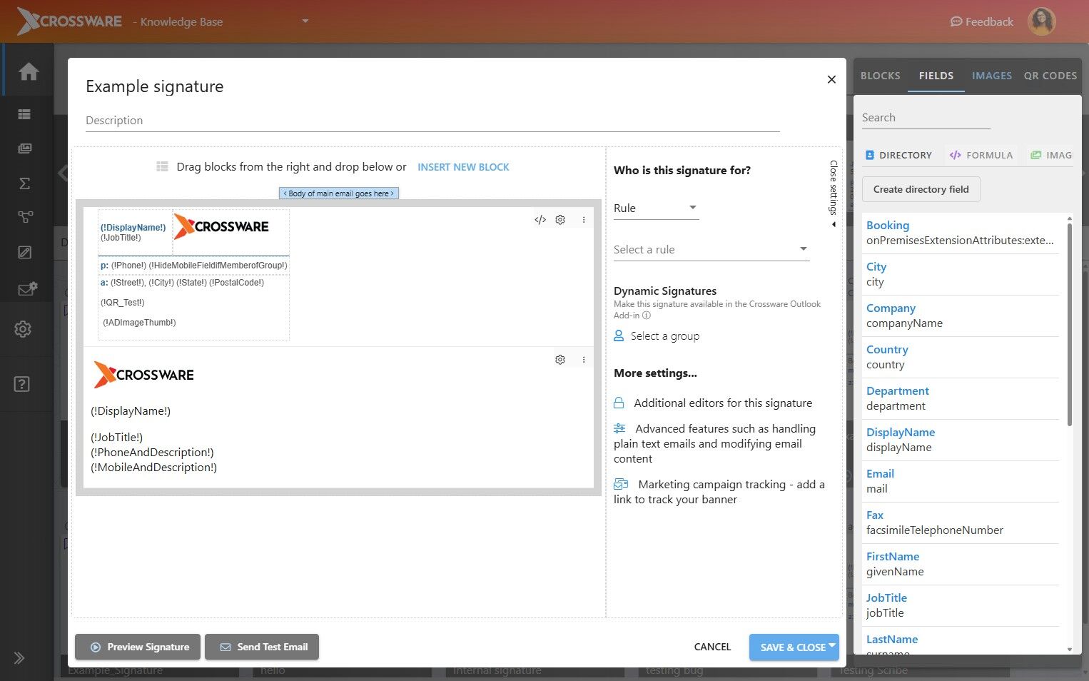 Create a signature from scratch | Crossware Knowledge Base