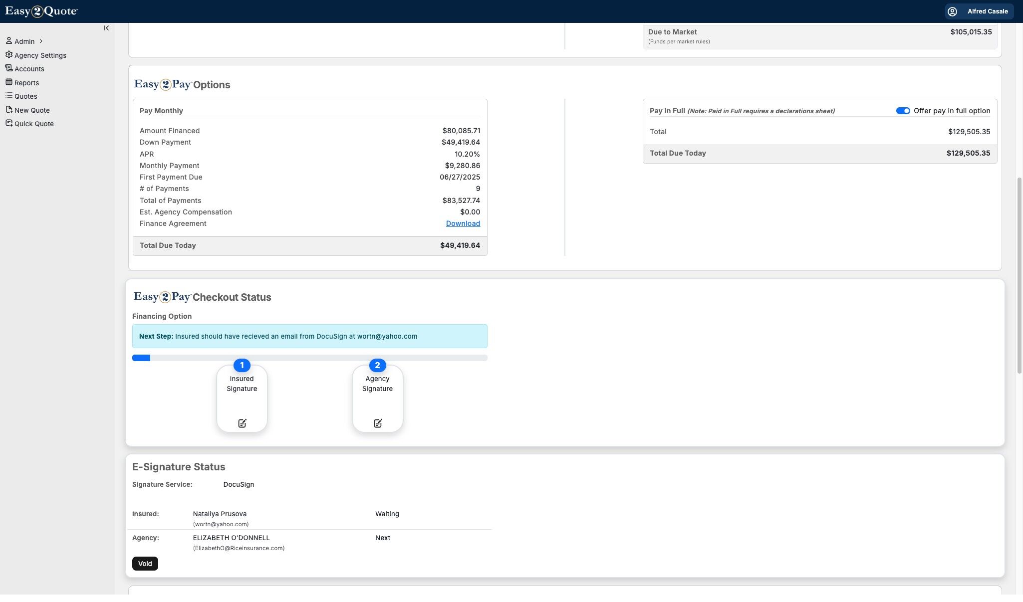 Resend Docusign Email – Capital Premium Financing