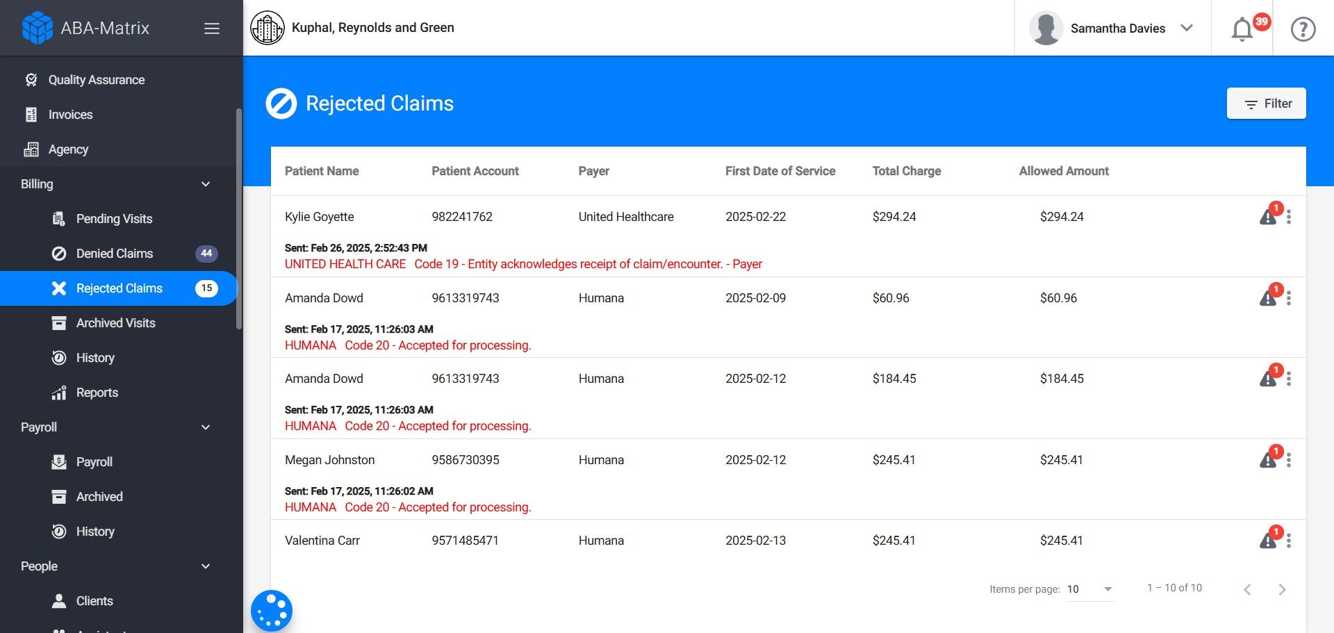 How to run a billing (for administrative staff) - ABA Matrix Knowledge Desk