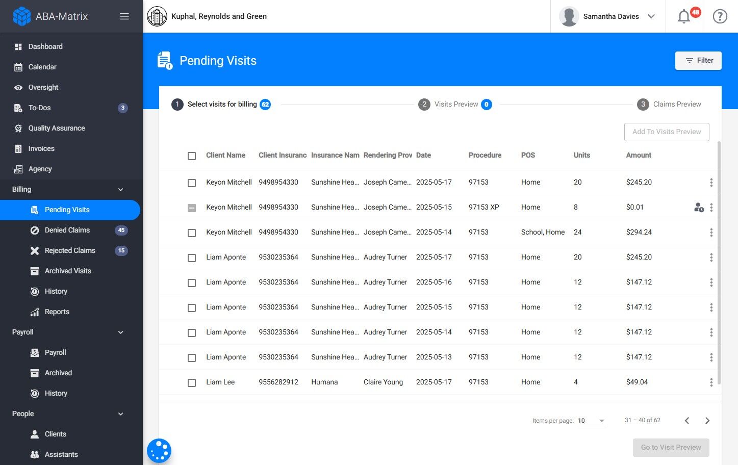 How to run a billing (for administrative staff) - ABA Matrix Knowledge Desk