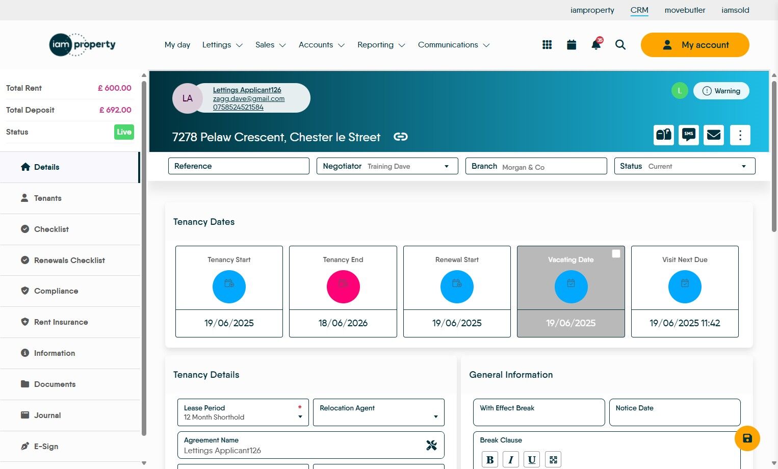 Renewing a Tenancy in iamproperty CRM – iamproperty