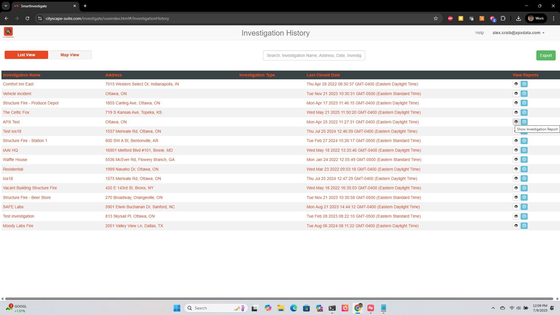 Admin - Accessing Completed Investigation Reports – APX Building and ...