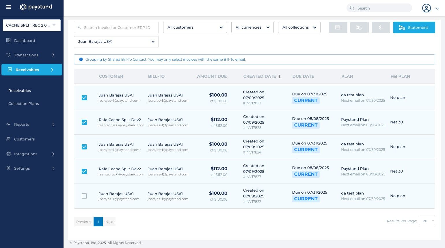 Bill-To Consolidated Statement – Paystand Help Center