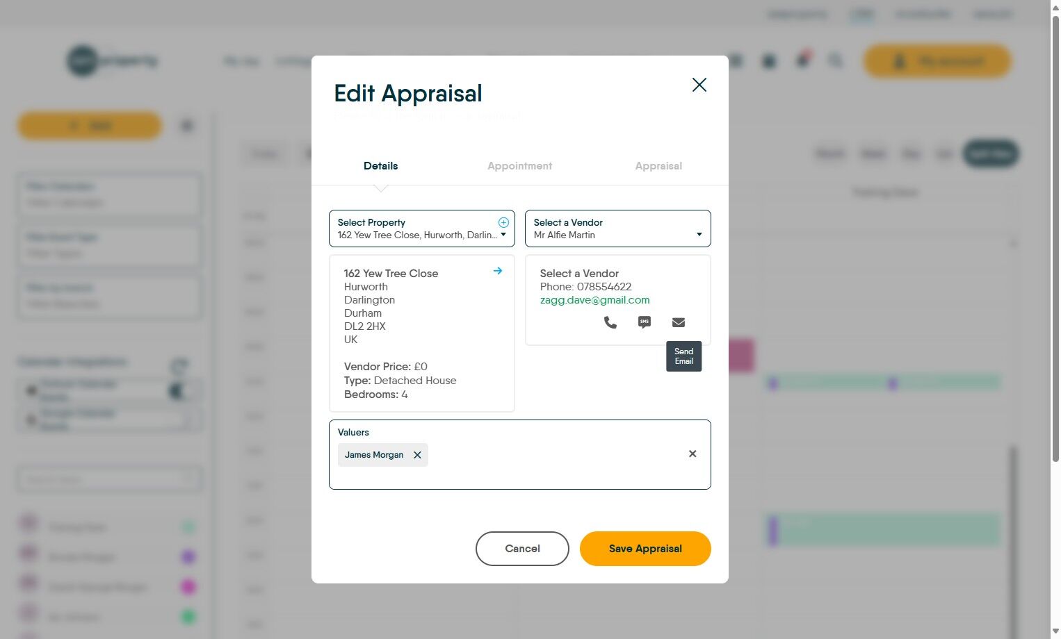 Sending an Appraisal Confirmation Email – iamproperty