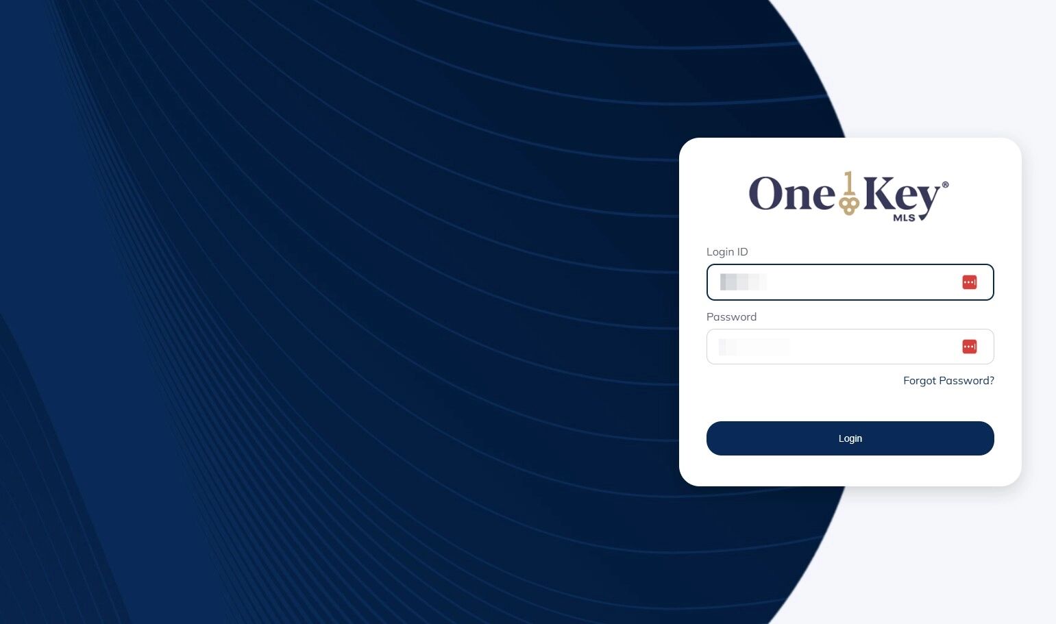 Resetting your password using 'Forgot Password?' – OneKey® MLS Support ...