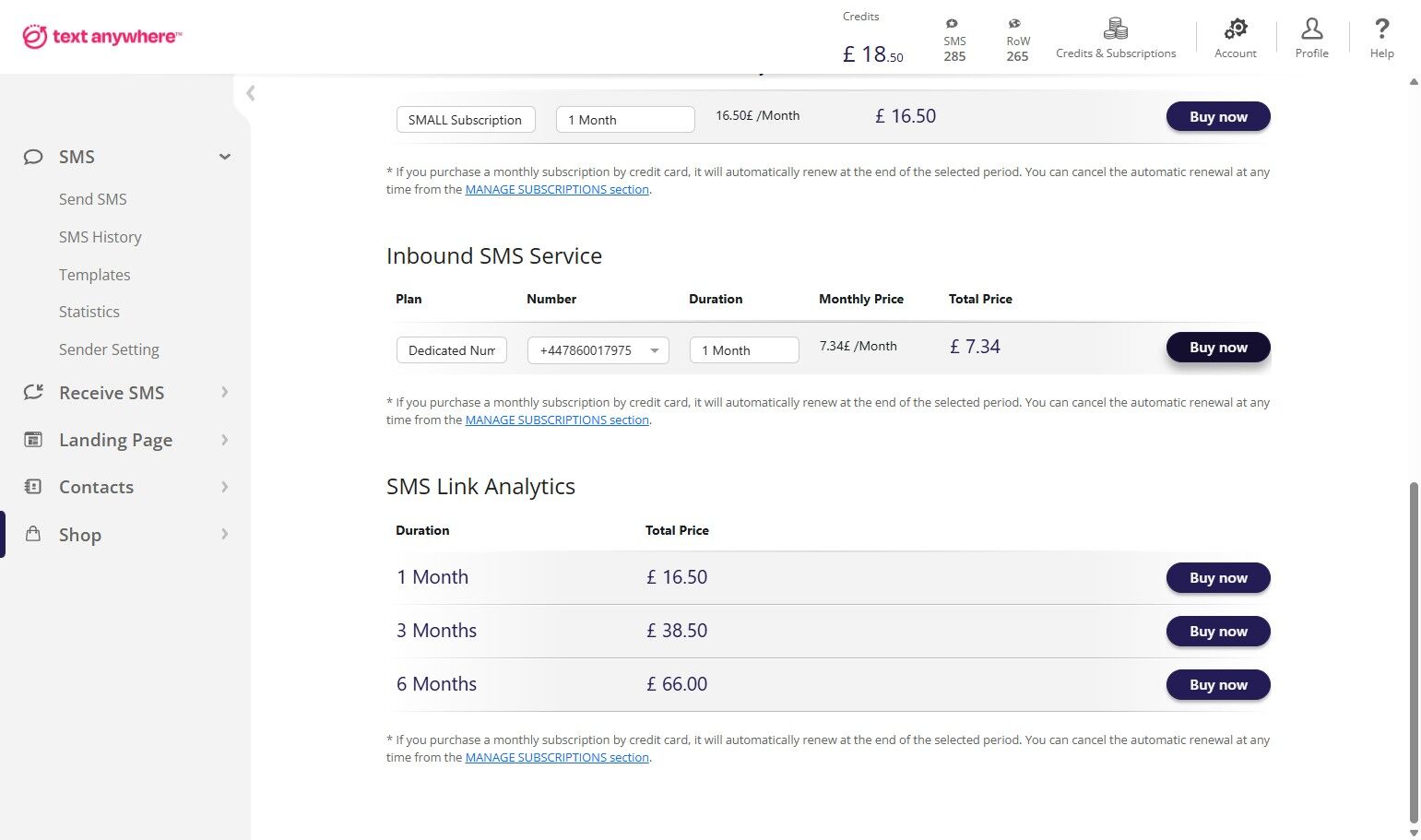 Purchasing an Inbound Number in TextAnywhere – iamproperty