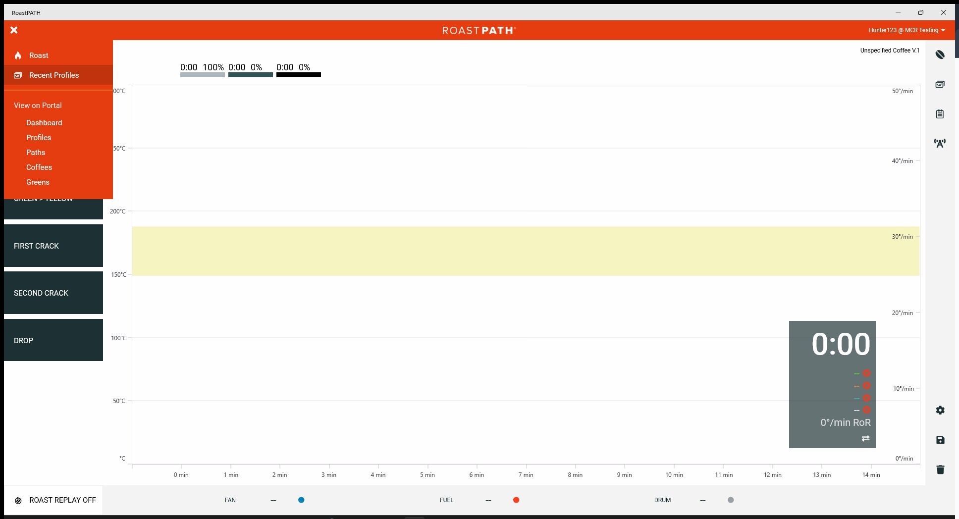 Viewing Saved Profiles – RoastPATH