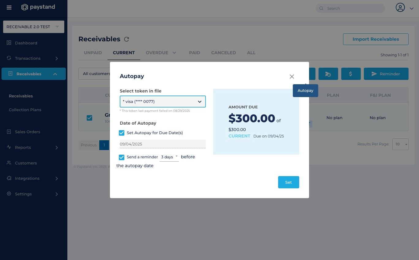 Set up and manage Autopay – Paystand Help Center