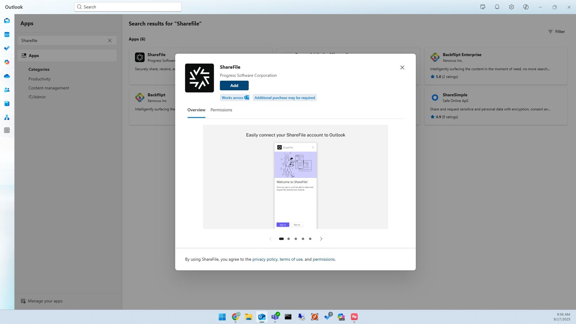How to add Sharefile for New Outlook – Mowery & Schoenfeld