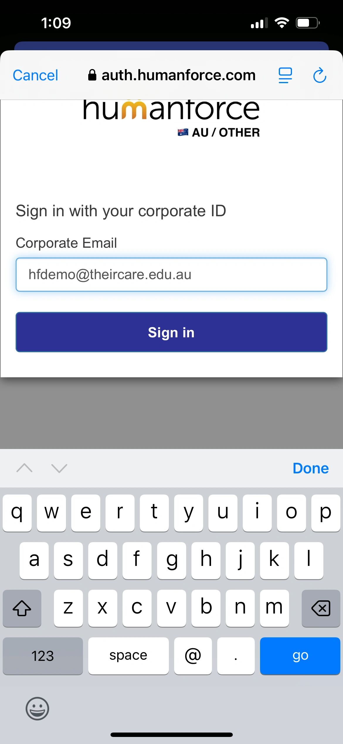 Logging into the Humanforce Mobile Application : IT Helpdesk
