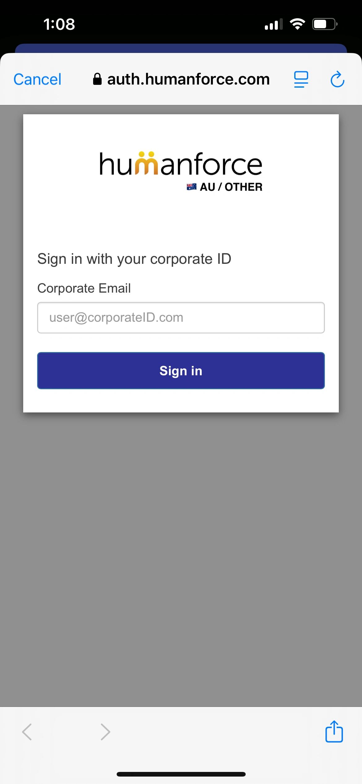 Logging into the Humanforce Mobile Application : IT Helpdesk