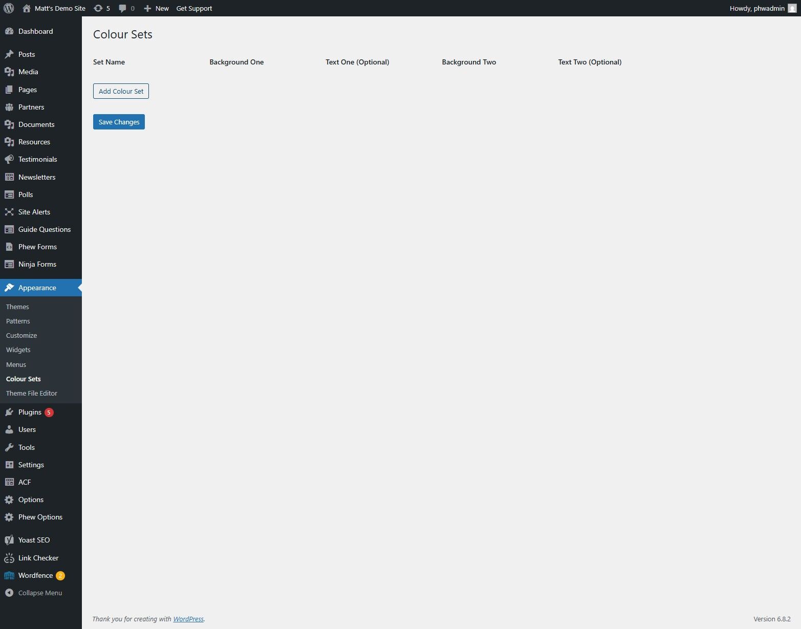 How to Add a New Colour Set in WordPress