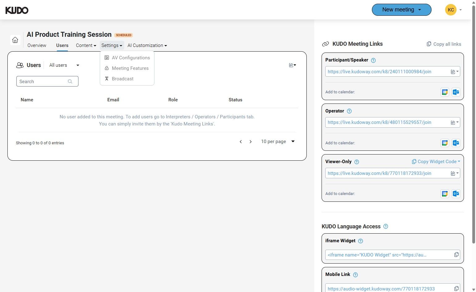 KUDO AI – KUDO Support