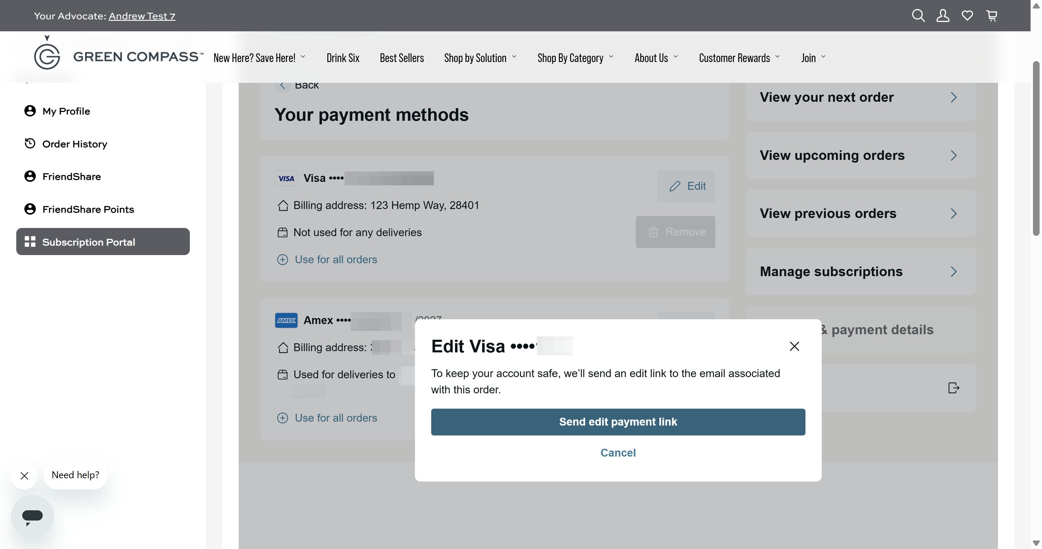 How do I update the payment method on my subscription? – Green Compass ...