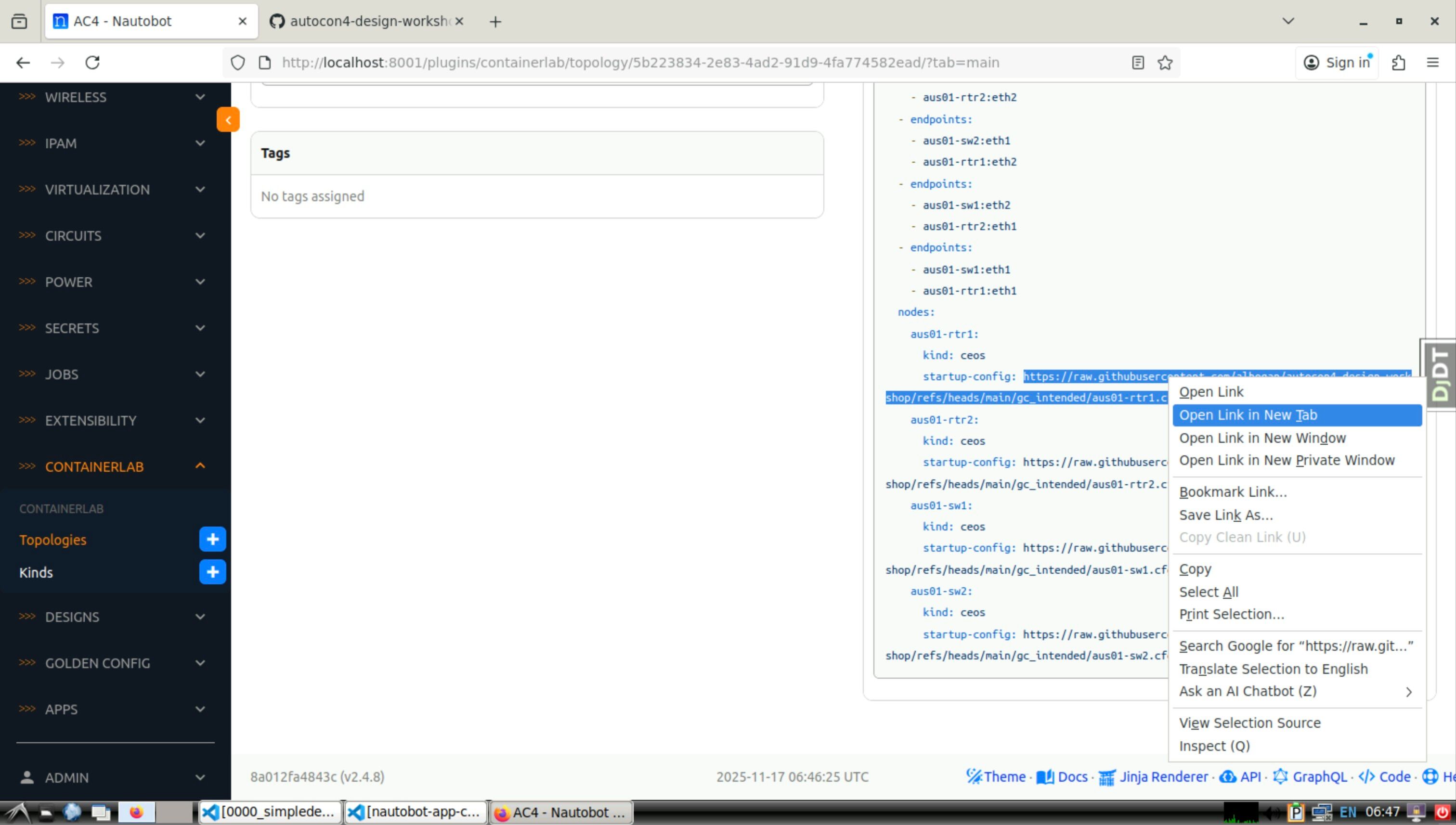 Lab 2: Create a digital-twin with containerlab | AutoCon 4 - Design ...